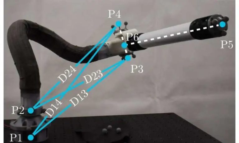 A malleable robotic arm that can be guided into shape by a person using ...